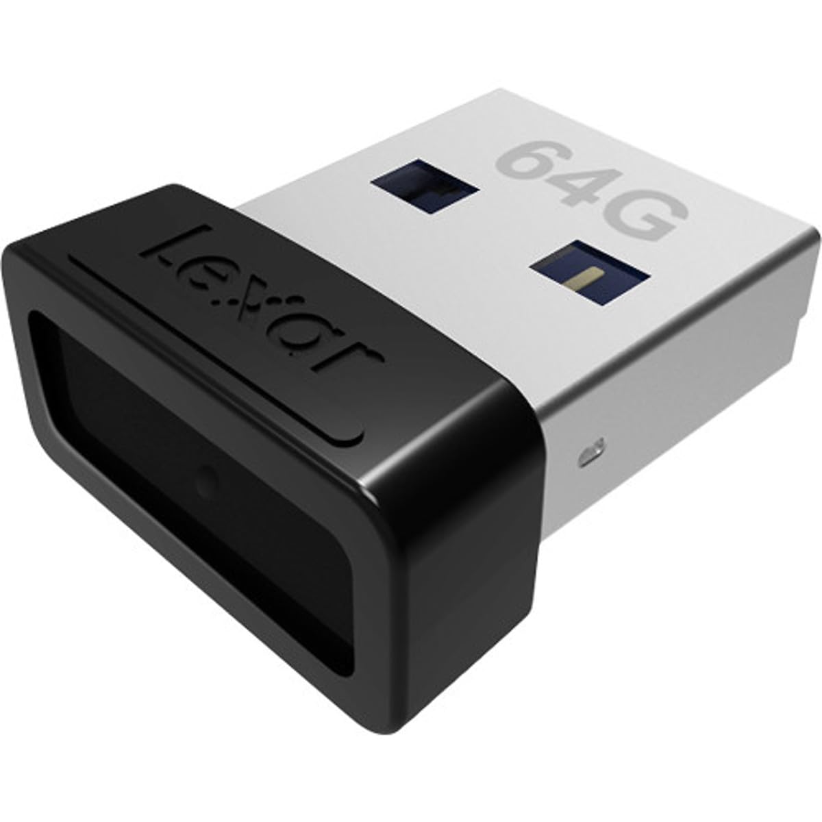 Lexar 64GB JumpDrive S47 USB 3.2 Gen 1 Flash Drive for Storage Expansion and Backup, Up To 250MB/s Read, Compact Plug-n-Stay, Black (LJDS47-64GABBKNA)