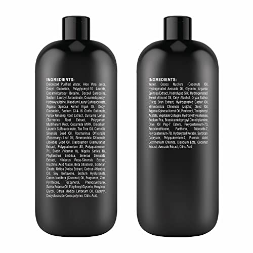 Botanic Hearth Biotin Shampoo and Conditioner with Collagen - Fights Hair Loss & Thinning with Korean Ginseng & Turmeric, Conditioner Promotes Hair Growth with Avocado and Coconut - 16 fl oz x 2