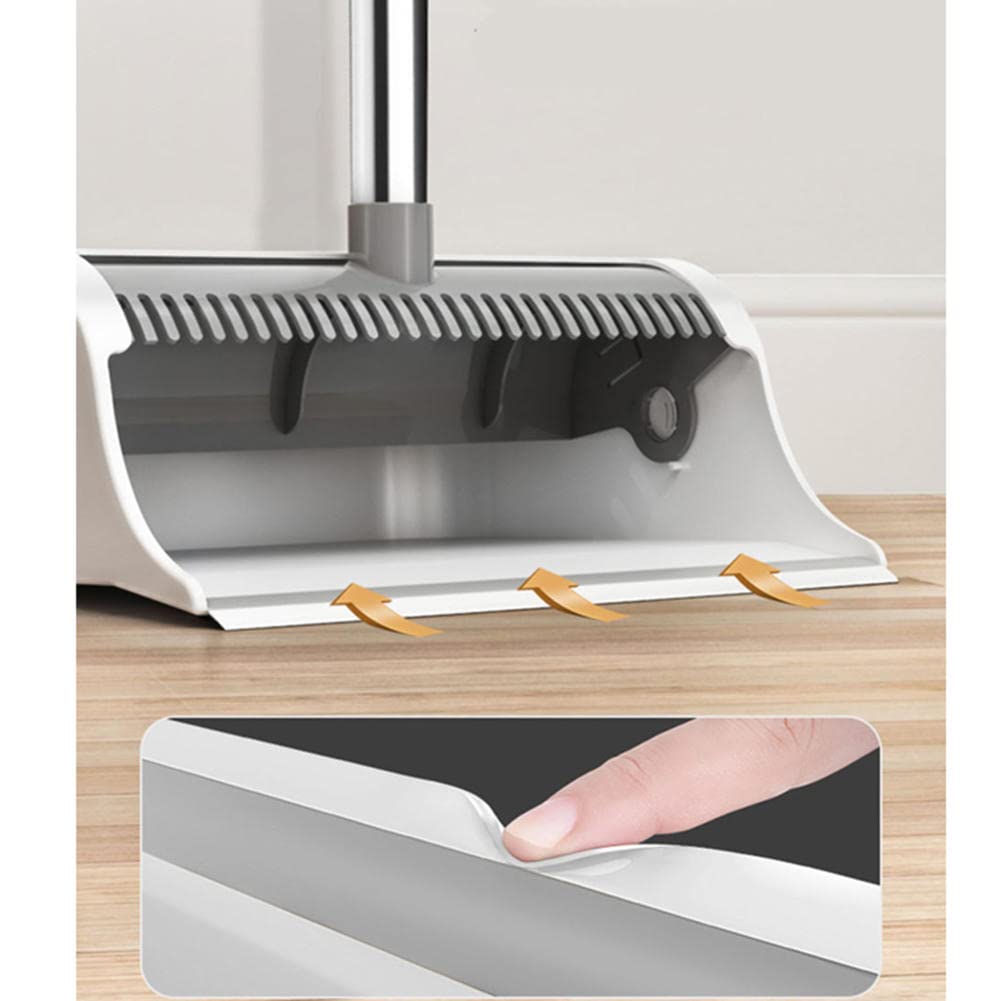 ACGrade Home Broom and Dustpan Cleaning Tools 2pcs Set Household Soft Hair Floor Clean Broom Non-Slip Magnetic Handle Windproof Dustpans Broom with Dustpan Combo Set,for Kitchen, Hall, Interior Floor