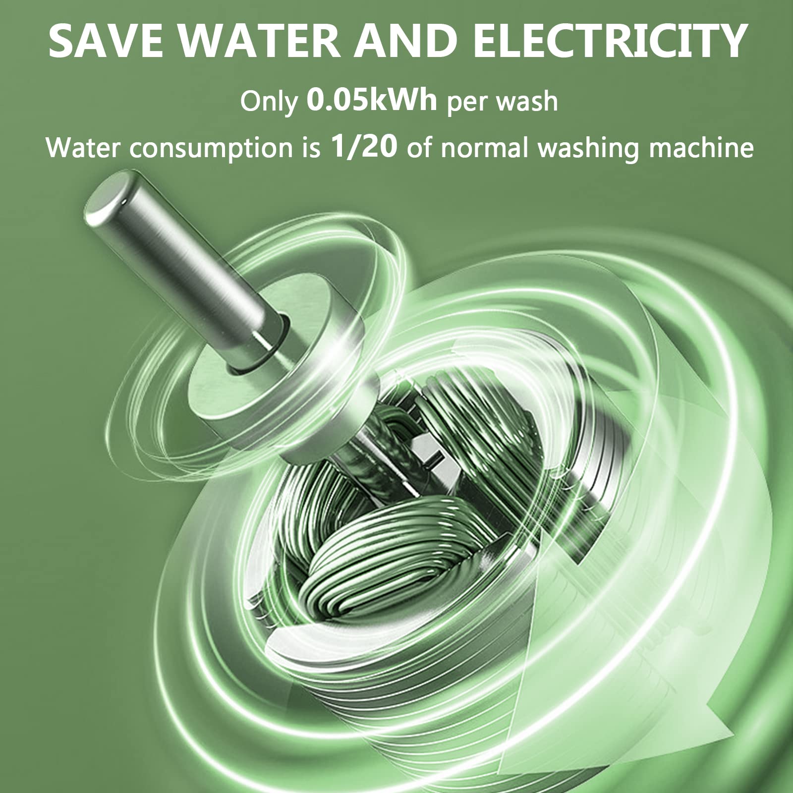8L Portable Washing Machine, Foldable Mini Small Washing Machine for Socks, Underwear or Small Items for Apartment, Dorm, Camping, RV Travel laundry Green