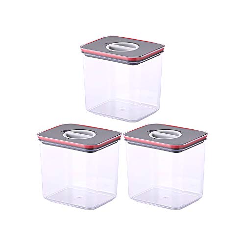Neoflam Airtight Smart Seal Food Storage Container (Set of 3, Rectangle) | Crystal Clear Body | Modular, Stackable, Nestable Design | Easy to Clean, BPA Free (1.75 L, 59 oz)