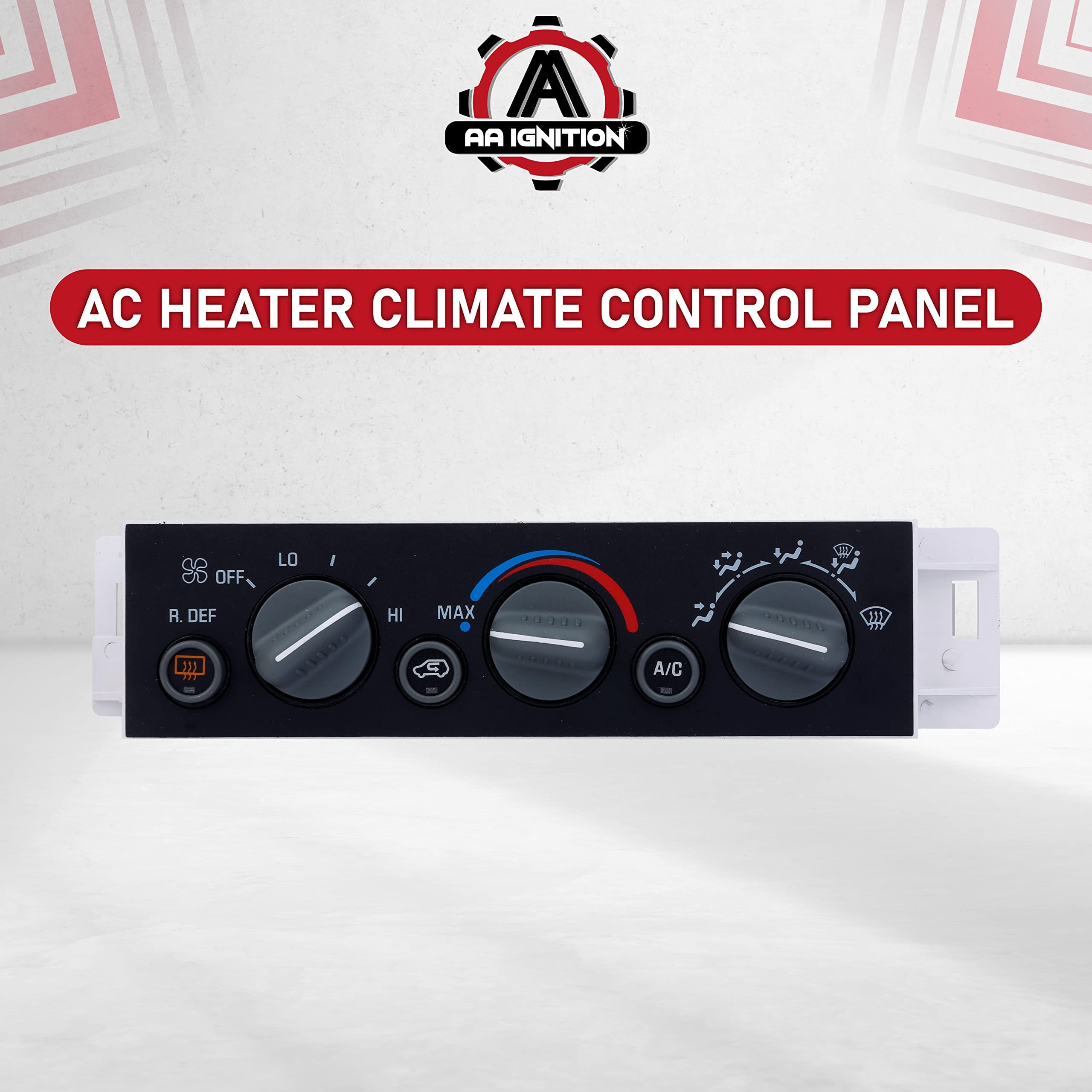 AC Heater Climate Control Panel with Rear Defogger - Compatible with Chevy, Cadillac and GMC - Escalade, C1500, C2500 Suburban, C3500HD, K1500, K2500, Tahoe, Yukon - Replaces 9378805, 16231165