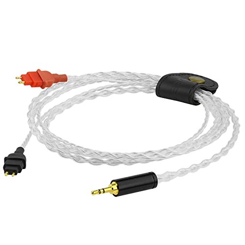 GEEKRIA Apollo Silver-Plated Audio Cable Compatible with Sennheiser HD25, HD25-1 II, HD25-C, 3.5mm (1/8'') Replacement Headphones Cord for Hi-Resolution Audiophile, HiFi Headset (5ft/1.5m)