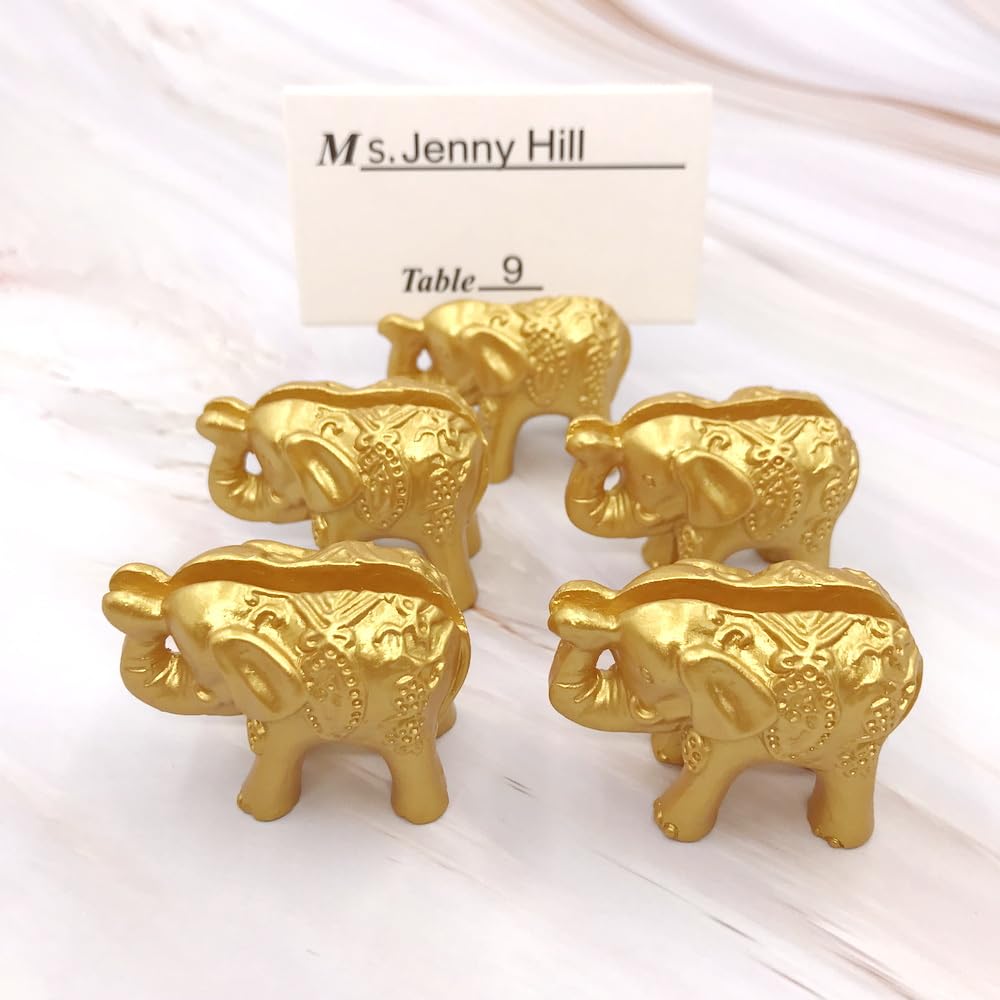 AMERRY 10 Pcs Golden Pumpkin Table Card Holder,Place Card Holders, Table Number Holder,Photo Holders for Party Favors, Wedding,Birthday,Dinner,Farmhouse Gathering Decorations(Golden)