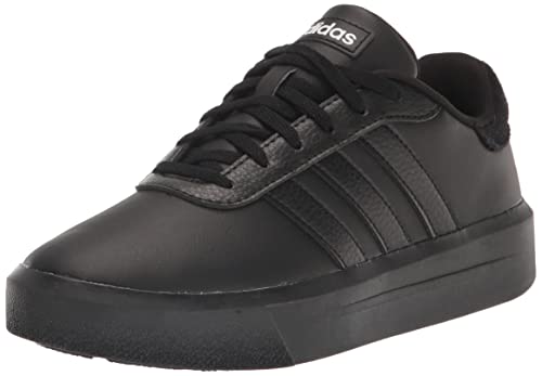 adidas Women's Court Platform Skate Shoe, Black/Black/White, 8.5