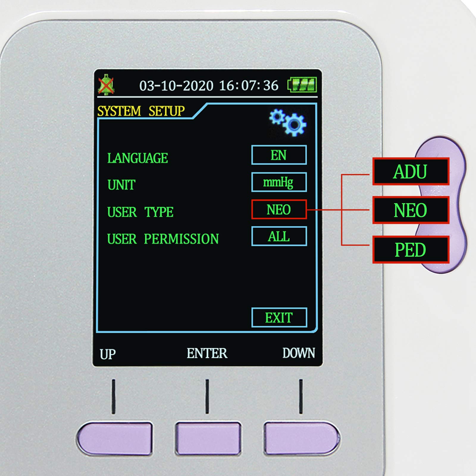 Fully Automatic Upper Arm Blood Pressure Monitor 3 Mode 4 Cuffs without adapter Electronic Sphygmomanometer