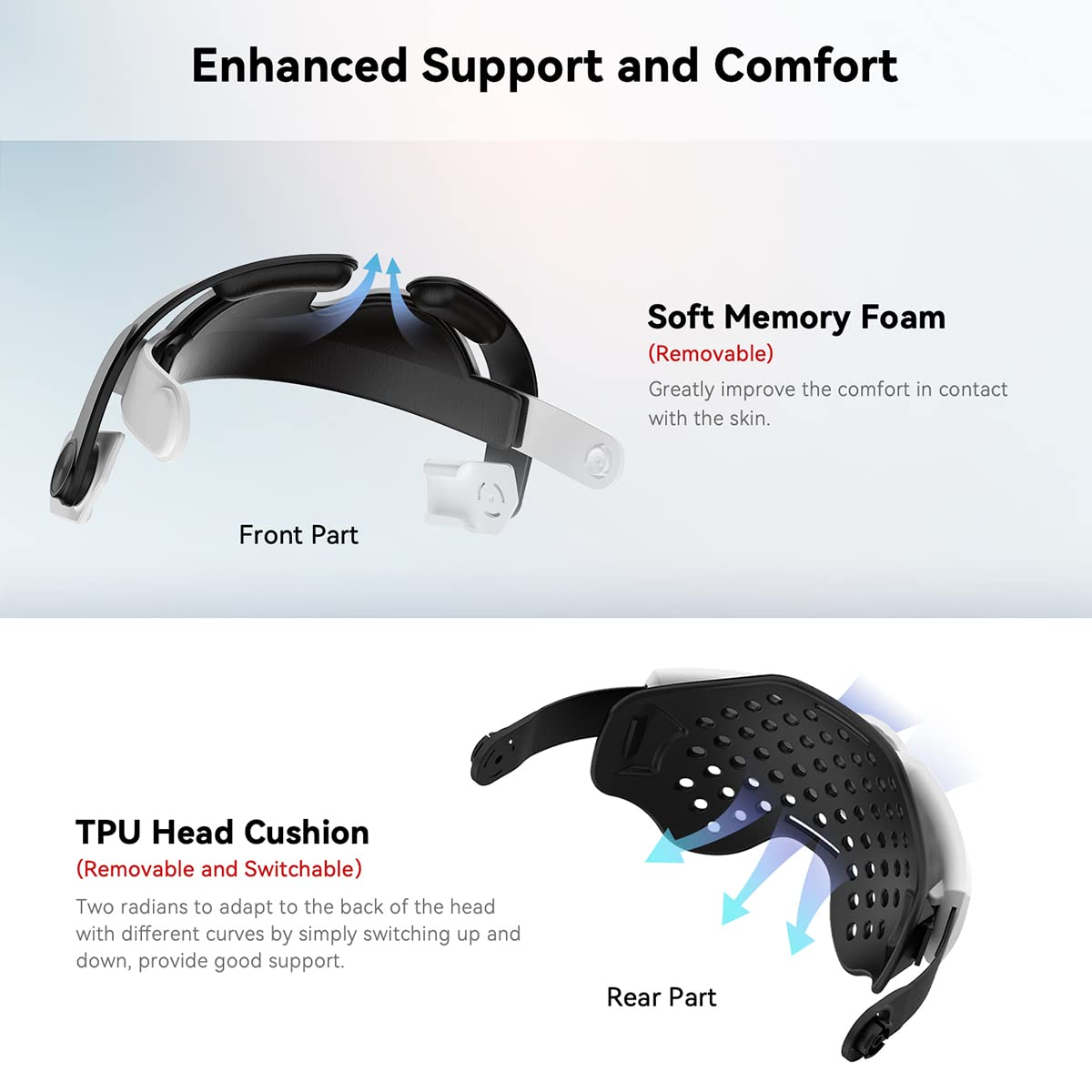 CNBEYOUNG Adjustable Head Strap Compatible with Quest 2,Replacement for Quest 2 Elite Strap Accessories Enhanced Support and Comfort in VR Gaming,Suitable for Children Adults Use