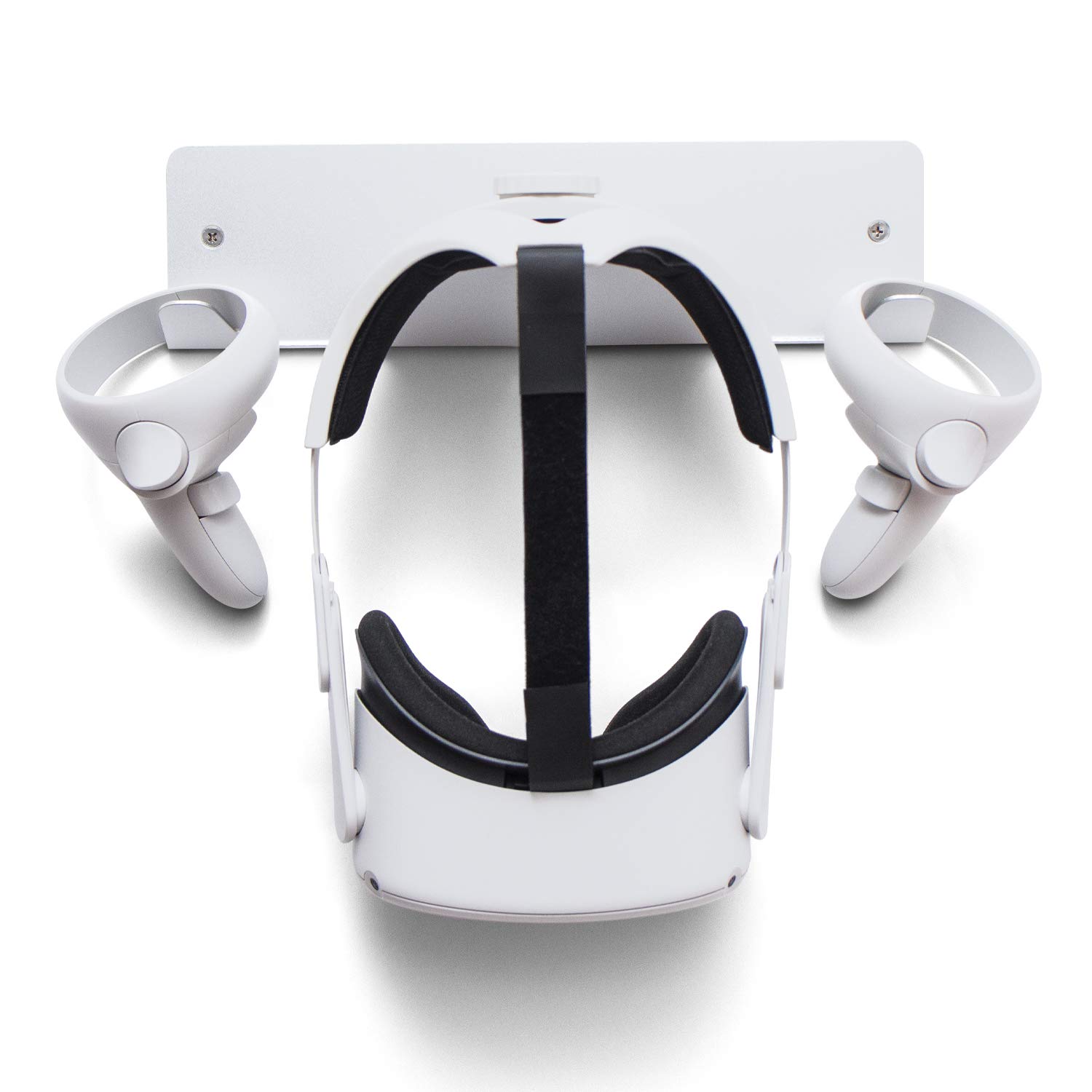 CNBEYOUNG Metal VR Headset Wall Mount Storage Stand Hook Compatible with Quest 3S 3 Quest 2 Pro, Apple Vision Pro, Valve Index, PSVR 2, HTC Vive VR XR Headsets and Controllers(Aluminum Alloy-Silver)