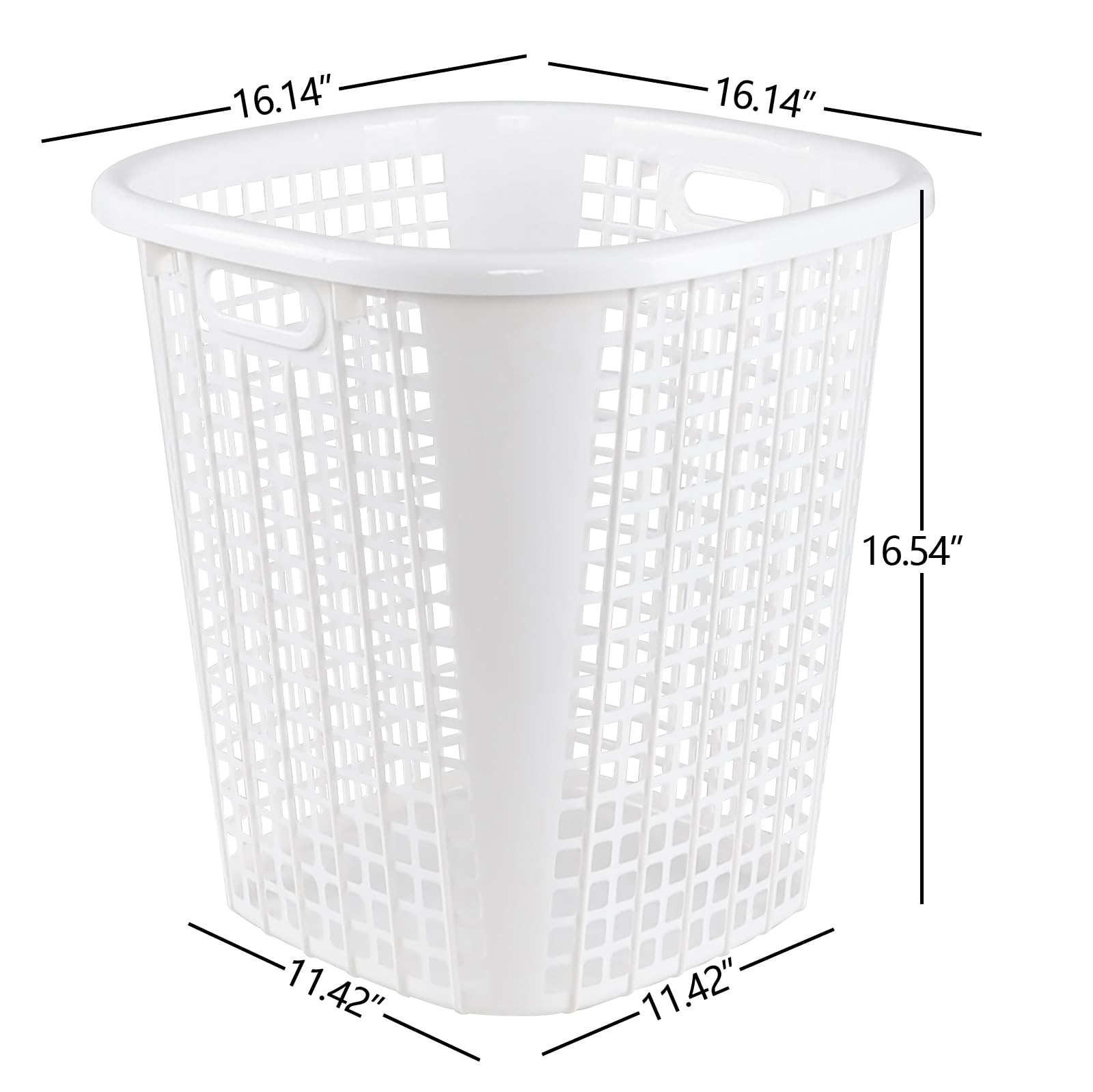 Afromy 6-Pack 45 L Plastic Laundry Basket, 16.54" Tall Clothes Hamper for Clothes, Towels&Toys in the Family and Dorm, White