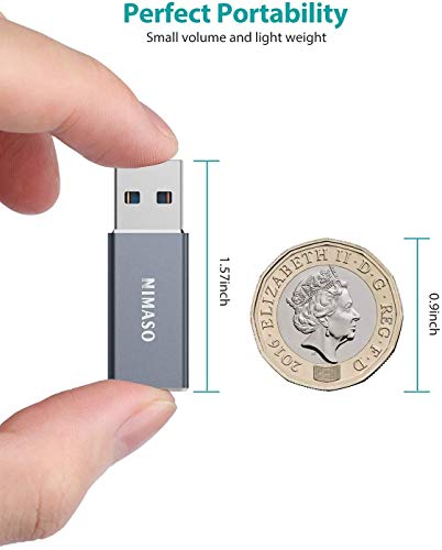 NIMASO USB C Female to USB Male Adapter 5Gbps, Type C to USB A Charger Cable Adapter,Fast Charging Converter Compatible with Power Bank,Laptops,Chargers,Samsung S20 S20+ Note 10,Google Pixel.