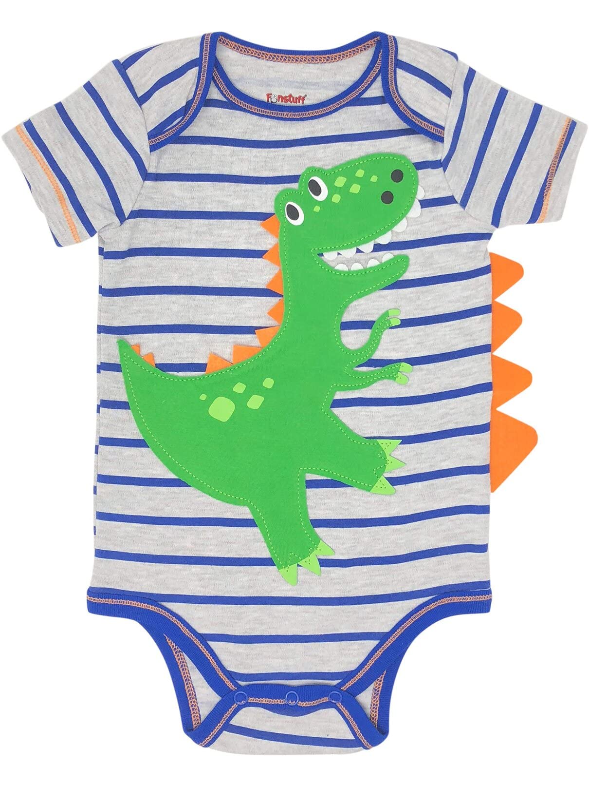 Funstuff Baby Boy Girl 5 Pack Animal Bodysuits Lion Panda Dinosaur Tiger Shark (0-3 Months)
