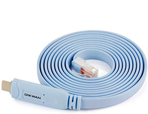 OIKWAN 10ft USB-C to RJ45 Serial Adapter,USB C to Console Cable Essential Accessory of Cisco, NETGEAR, Ubiquity, LINKSYS, TP-Link Routers/Switches for Laptops …