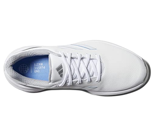 adidas Women's ZG23 Golf Shoes, Footwear White/Blue Fusion Metallic/Silver Metallic, 5.5