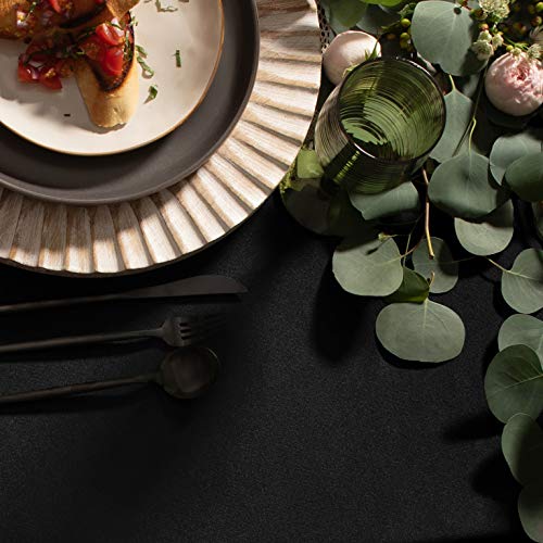 Gee Di Moda Rectangle Tablecloth | 90 x 132 Inch - Black Rectangular Table Cloth for 6 Foot Table in Washable Polyester | Great for Buffet Table, Parties, Holiday Dinner, Wedding & Baby Shower