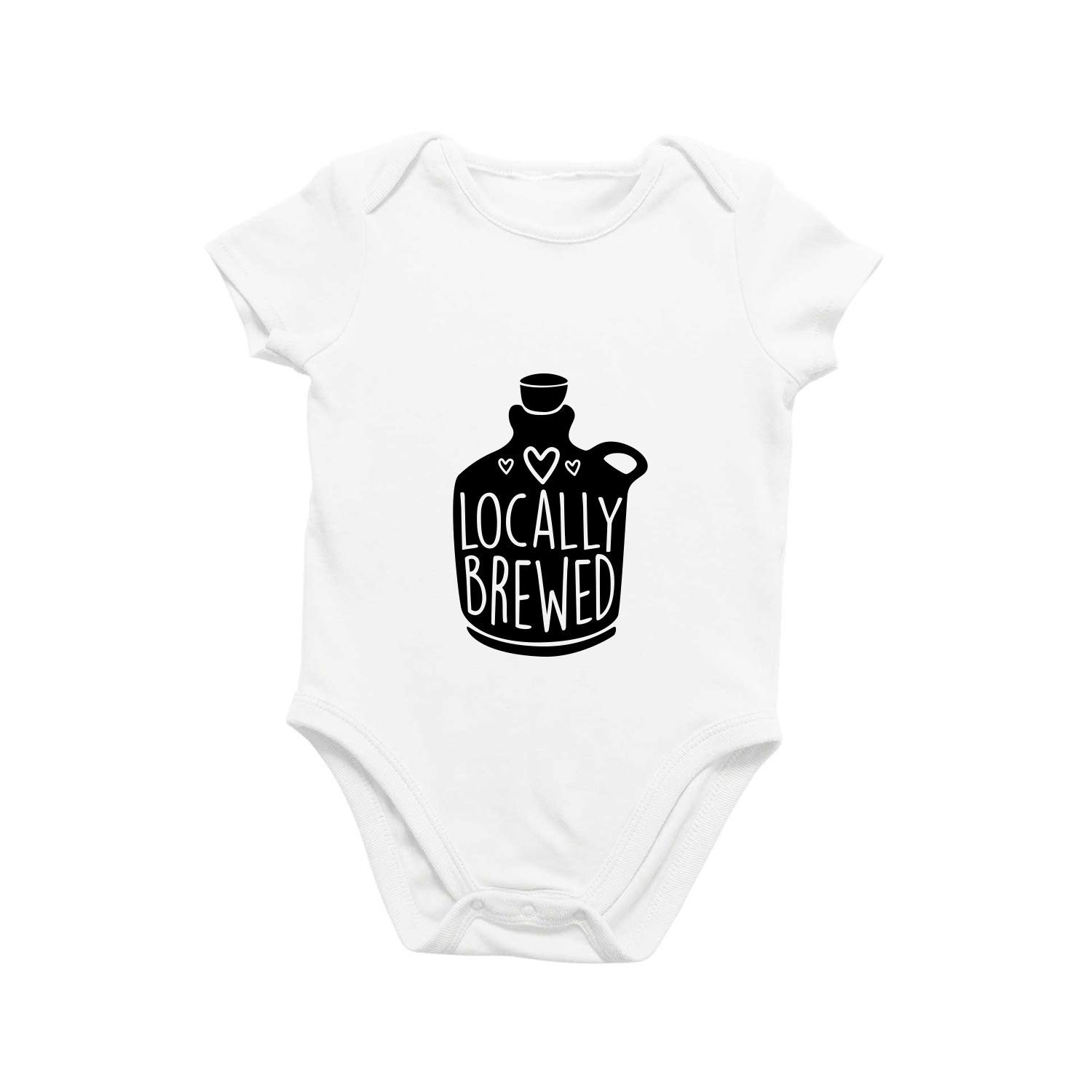 Printique Organic GOTS Certified Baby Onesie Unisex Bodysuit 0-18 months - Locally Brewed | Funny Quote Sarcastic Gift (Locally Brewed, 0-3 Months)