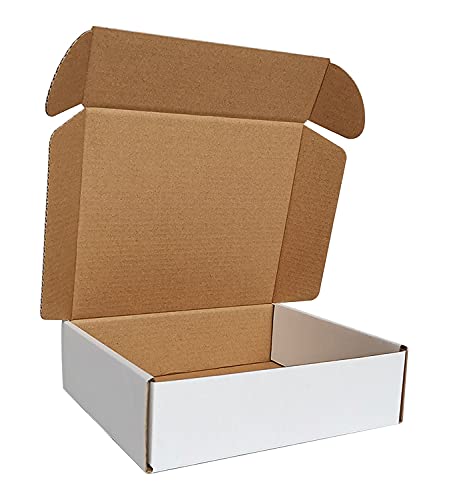 CH-BOX 50 Pack 7x6x2'' Small Shipping Boxes, Corrugated Cardboard Mailers for Business, White (CM762)