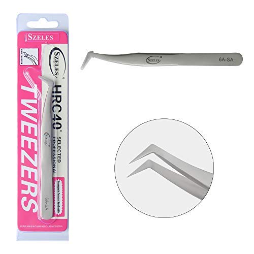 Szeles VETUS 6A-SA Volume Eyelash Extensions Tweezers 3D 6D Professional Curved Point Tweezers Stainless Steel Precision Tweezers SA Series