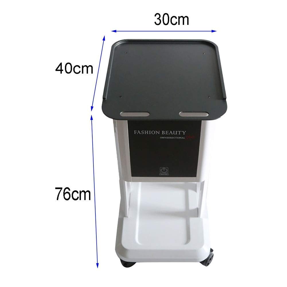 Abs Beauty Instrument Utility Trolley with Handle, Steel Small Bubble Cart with Brake Wheel, 50Kg Load Capacity, 30×40×76 cm, PIBM