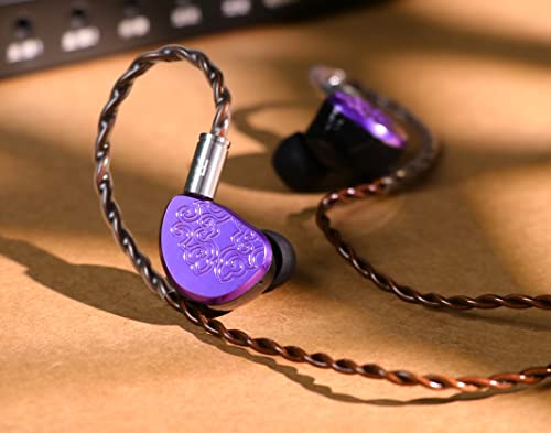 Linsoul TANGZU Wu Zetian HiFi 14.5mm Planar Driver in Ear Earphone with 3D Printed Resin Shell, CNC Aluminum Faceplate, Detachable 0.78mm 2Pin 5N OFC Cable for Audiophile Musician DJ Stage (3.5mm)