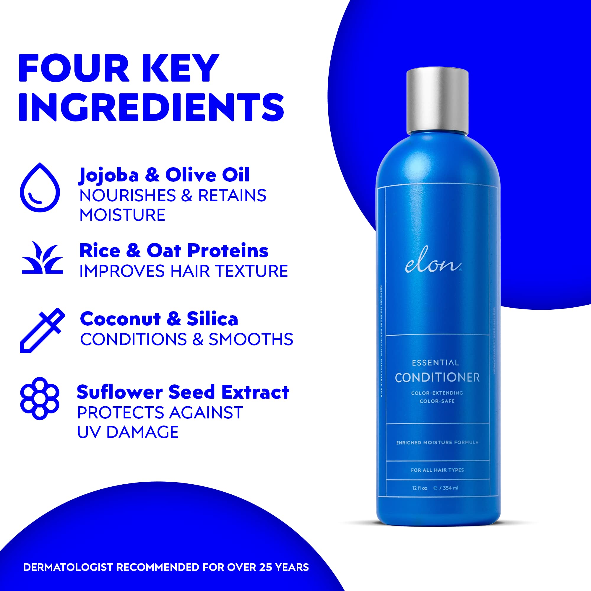 Elon Complete Kit for Thinning Hair β Elon Essential Shampoo and Conditioner Set + Matrix 5000 Hair Growth Supplement β NO Sulfates, Parabens or Phthalates