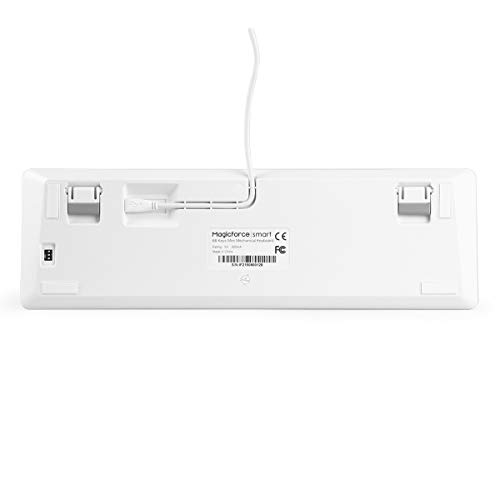 Qisan Holiday Sale 20% Discount Off Mechanical Keyboard Gaming Keyboard Gateron Brown Switch PBT Keycaps Keyboard Wired Backlit Mini Design (60%) 68 Keys Keyboard White Magicforce (White Gray Combo)