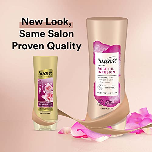 Suave Professionals Conditioner For Fine to Flat Hair Rose Oil Infusion Volumizing Conditioner 12.6 oz