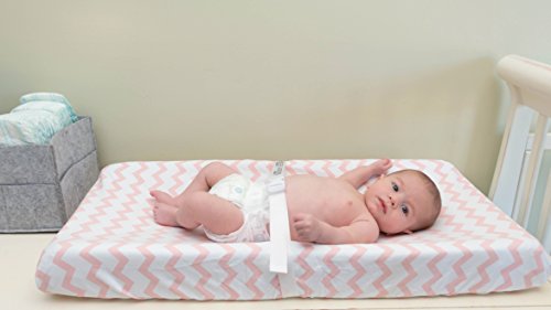 Ely's & Co. Patent Pending Waterproof Sheets, White and Pink Chevron and Polka Dots (2 Pack) (Changing Pad Cover, Pink)