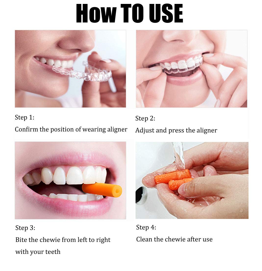KISEER 24 Pcs Colorful Orthodontic Aligner Chewies for Aligner Chompers Aligner Trays Seaters, 6 Color