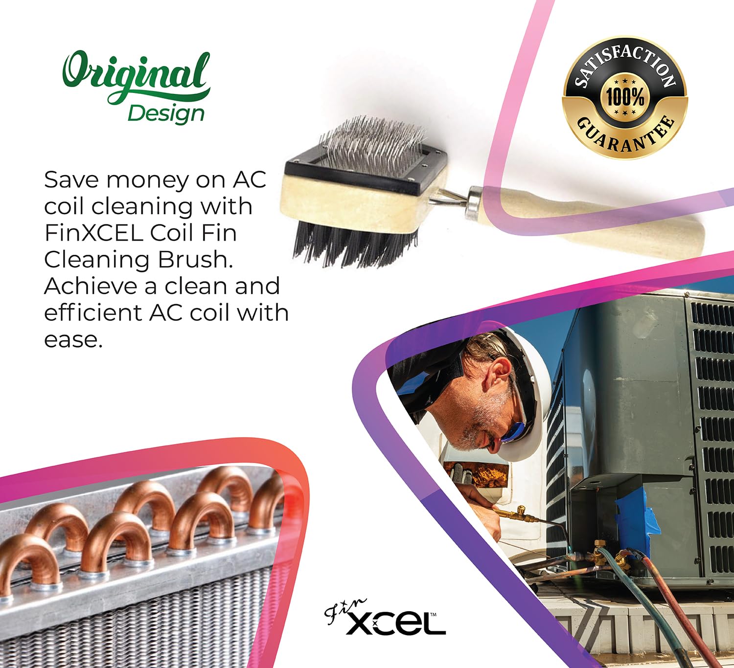 Air Conditioner Evaporator Coil Condenser Fin Cleaning Brush - Double Sided - Wide