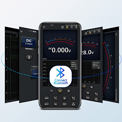 ANENG Bluetooth Multimeter Digital Tester Auto-ranging TRMS 6000 Counts Ohmmeter for AC/DC Voltage,Current,Resistance,Continuity,Capacitance,Diodes,Temperature Meansurement,Volt Meter for Automotive