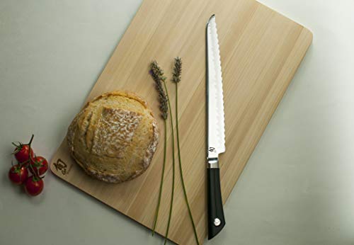 Shun Cutlery Sora 5-Piece Block Set, Kitchen Knife and Knife Block Set, Includes 6” Utility Knife, 9” Bread Knife, 7” Santoku Knife & Knife Block, Handcrafted Japanese Kitchen Knives