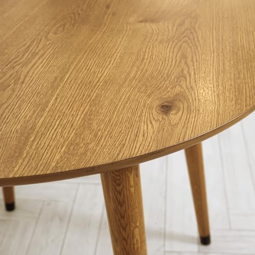 Acacia Alma Solid Wood Dining Table / 36" Kitchen Table Round Dining Table for 4 Dining Room Table, Patio Table, End Table, Coffee Table, Work Desk, Natural Wood Dining Table Round Kitchen Table, Oak