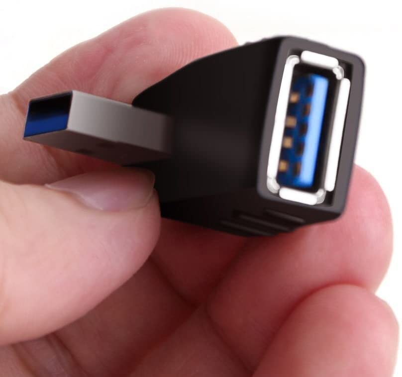 Oxsubor USB 3.0 Adapter 90 Degree Male to Female Coupler Connector Plug Left Right Up Down Angle (USB 3.0 Adapter Right 2PCS)