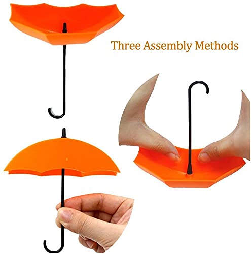 6 PCS Colorful Umbrella Key Hooks Adhesive Wall Hooks Wall Rack Decorative Wall Hanging Hooks Key Hair Pin Holder