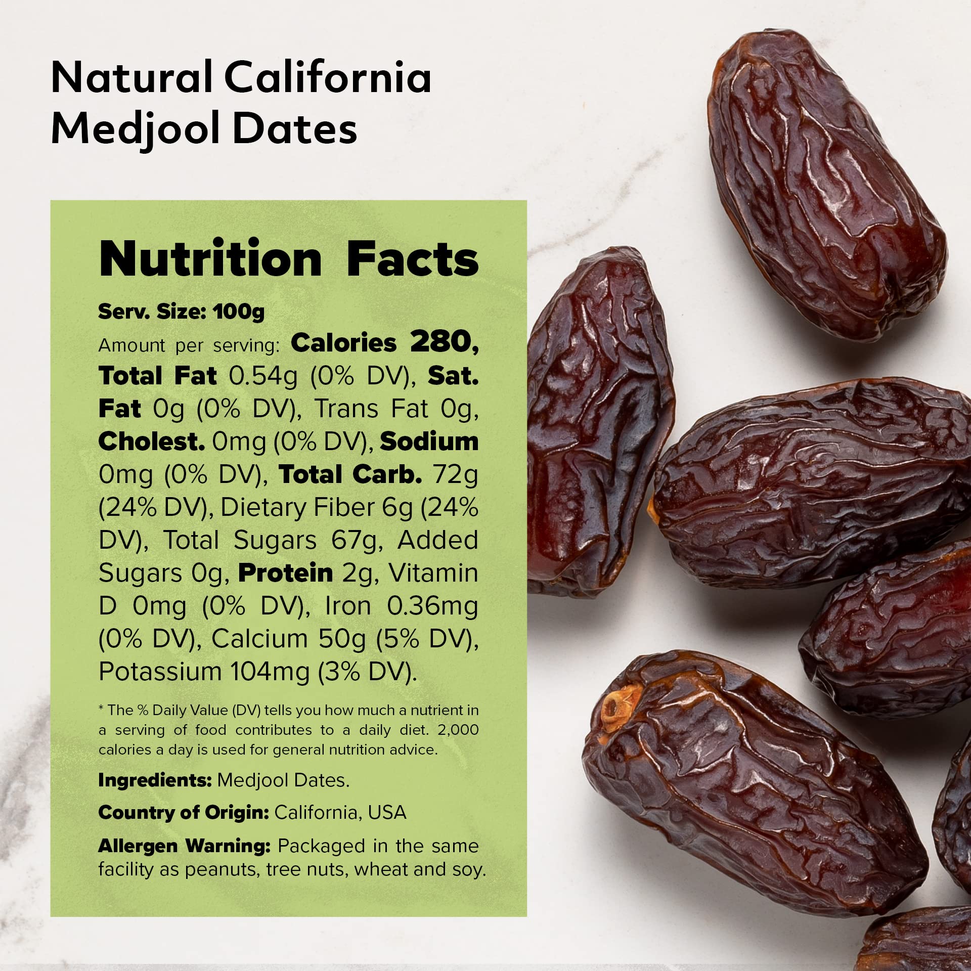 NUTS U.S. - Natural Medjool Dates | Grown In California Desert | Juicy and Sweet | No Added Sugar and Preservatives | Chewy Texture and No Ugly Dates | All Natural Dates!!! (2 LBS)