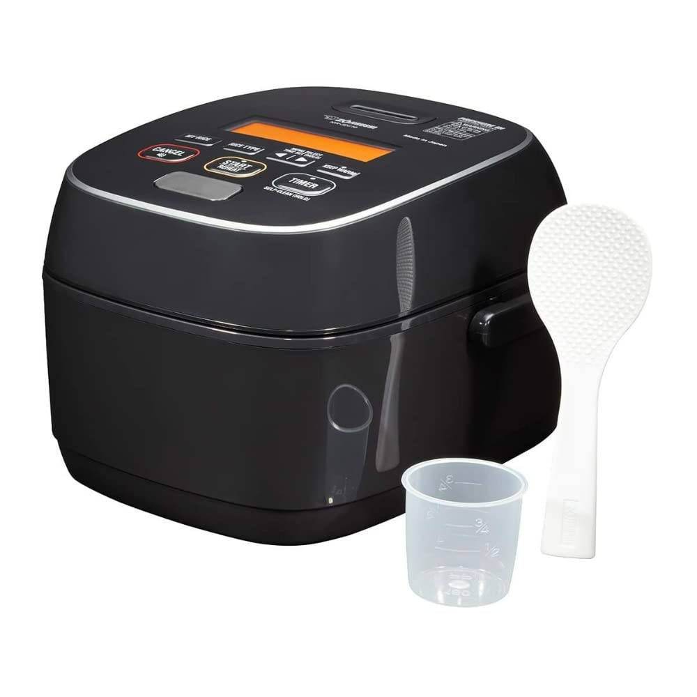 Zojirushi NW-JEC18BA Pressure Induction Heating, Rice Cooker and Warmer, 10-Cup Bundle with Rice Washing Bowl, Spatula, and 12 Piece Knife Set (4 Items)