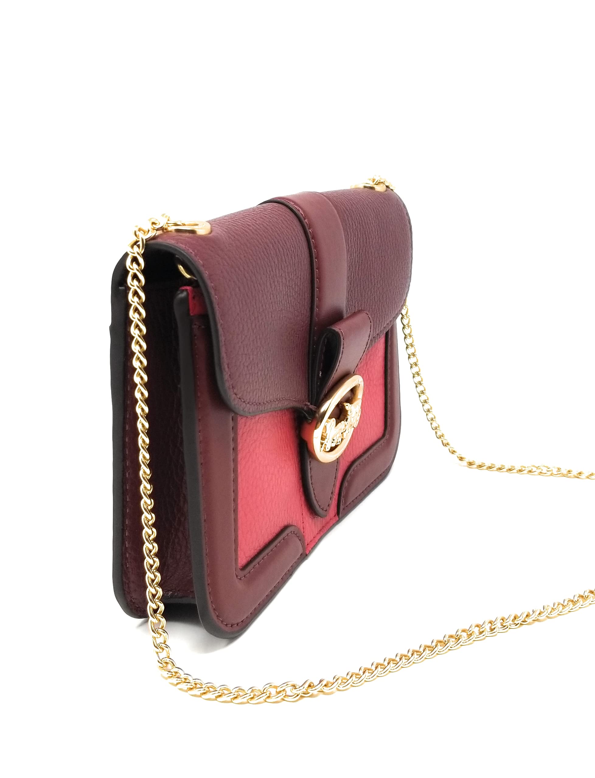 Coach Womens Georgie Crossbody Bag (Colorblock - Pebbled Leather - Oxblood - Wine)