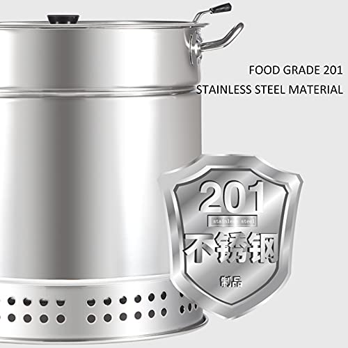 AIZYR Stainless Steel Charcoal Grill - Portable Smokeless Grill with BBQ Accessories Kit for Outdoor Cooking Camping Picnics,40 * 40cm