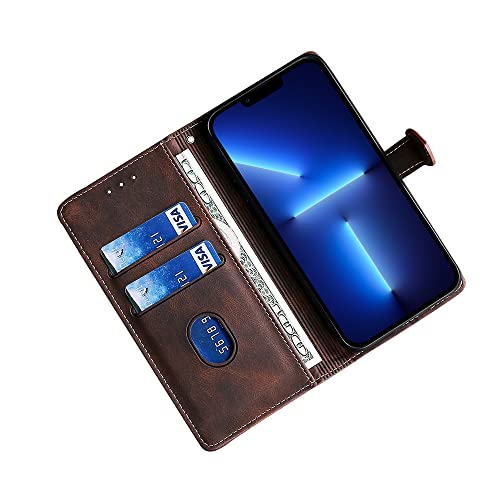 BANLEI2U Phone Cover Wallet Folio Case for Oppo REALME 7 PRO, Premium PU Leather Slim Fit Cover for REALME 7 PRO, Friendly Fit, Brown