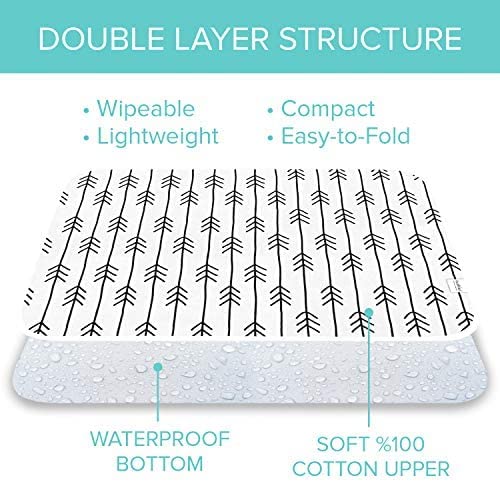 Kushies Deluxe Change Pad Flannel, One Direction Black & White