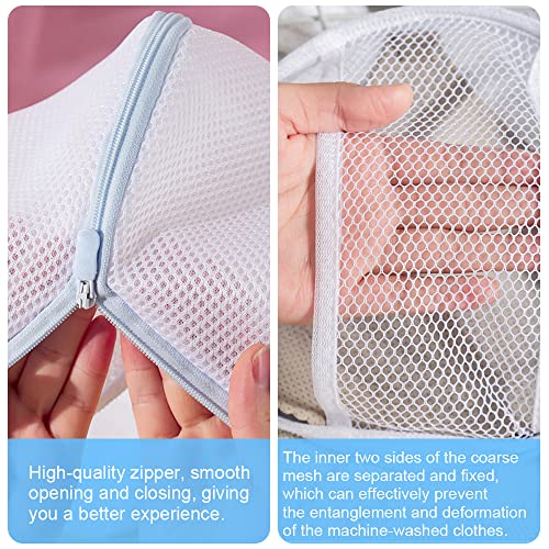 Bra Wash Bags, iDeep 3Pcs Thicken Mesh Lingerie Bra Washing Bag with Zipper for Washing Machine,Bra Laundry Bag for Bras Lingerie, Laundry,Stocking,Underwear and Delicates