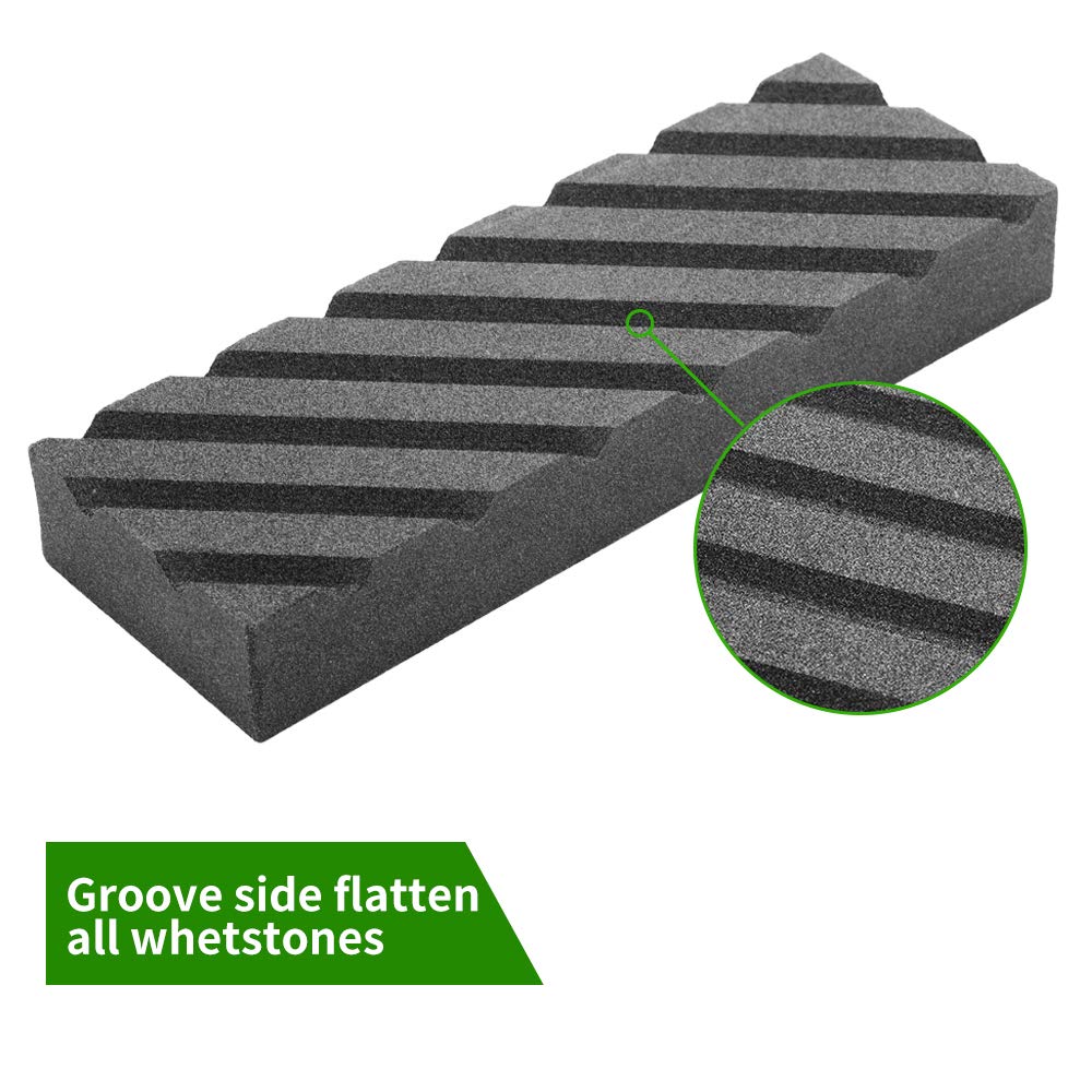 Angerstone Dual Grit Coarse/Fine Flattening Stone Set - Two Sharpening Stones Flattener - Whetstone Fixer with Grooves for Re-Levelling Any Whet stones, Oil Stones, Waterstones
