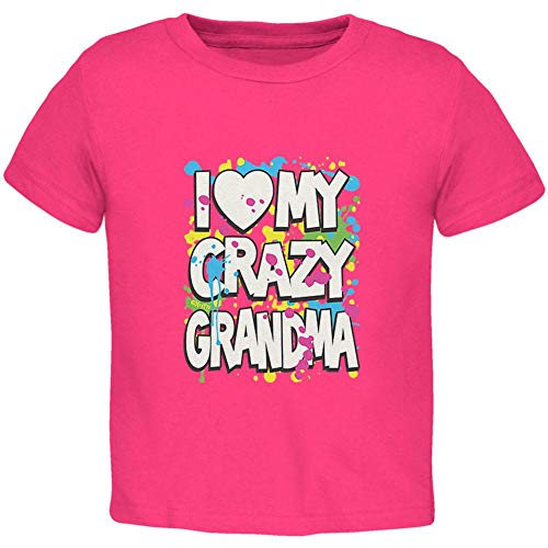 I Love My Crazy Grandma Toddler T Shirt Hot Pink 2T