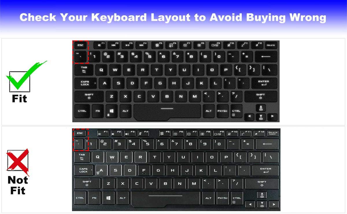 Keyboard Cover Design for 14" ASUS ROG Zephyrus G14 Gaming Laptop, 2021 2020 2019 Zephyrus G14 GA401 GA401IH GA401IU GA401IV US Layout Keyboard Accessories Cover -Clear