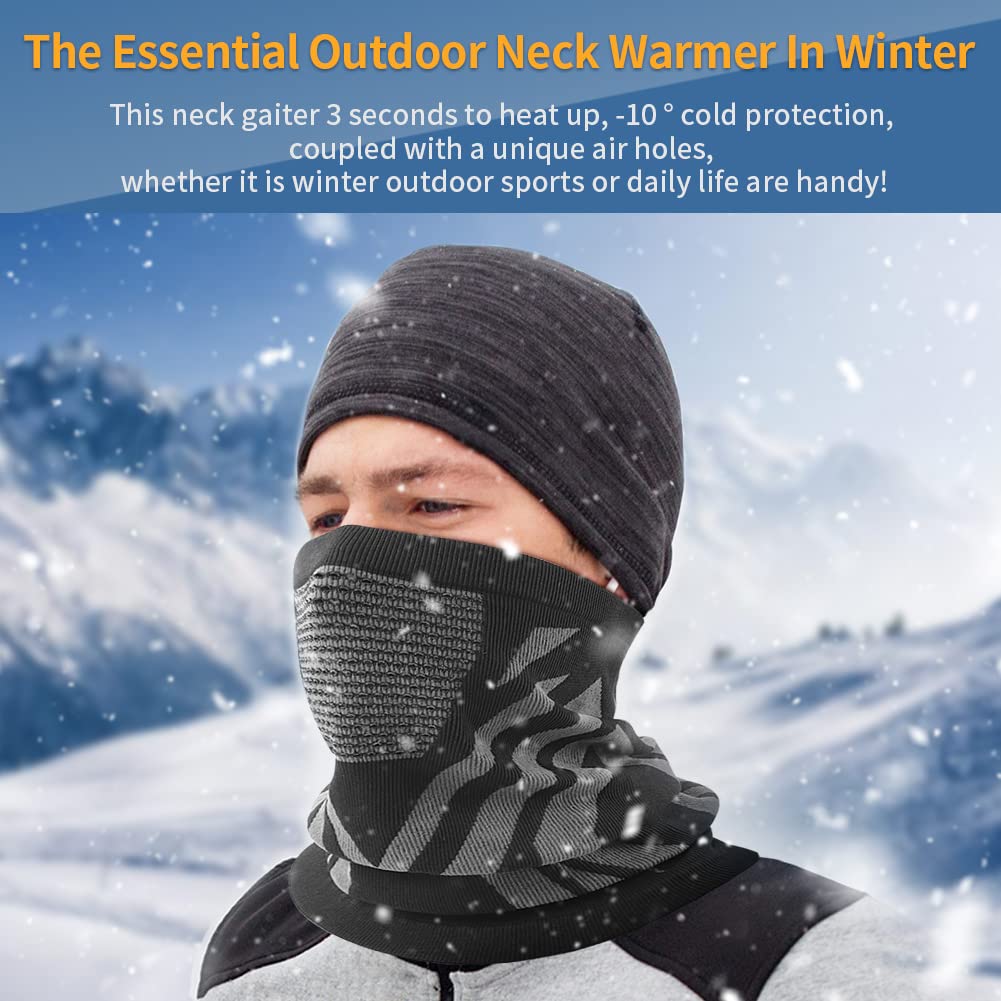 Acokac Winter Neck Gaiter, 2Pack Breathable Neck Warmer, Windproof Neck Mask,Face Cover Gators for Ski Motorcycle Cycling