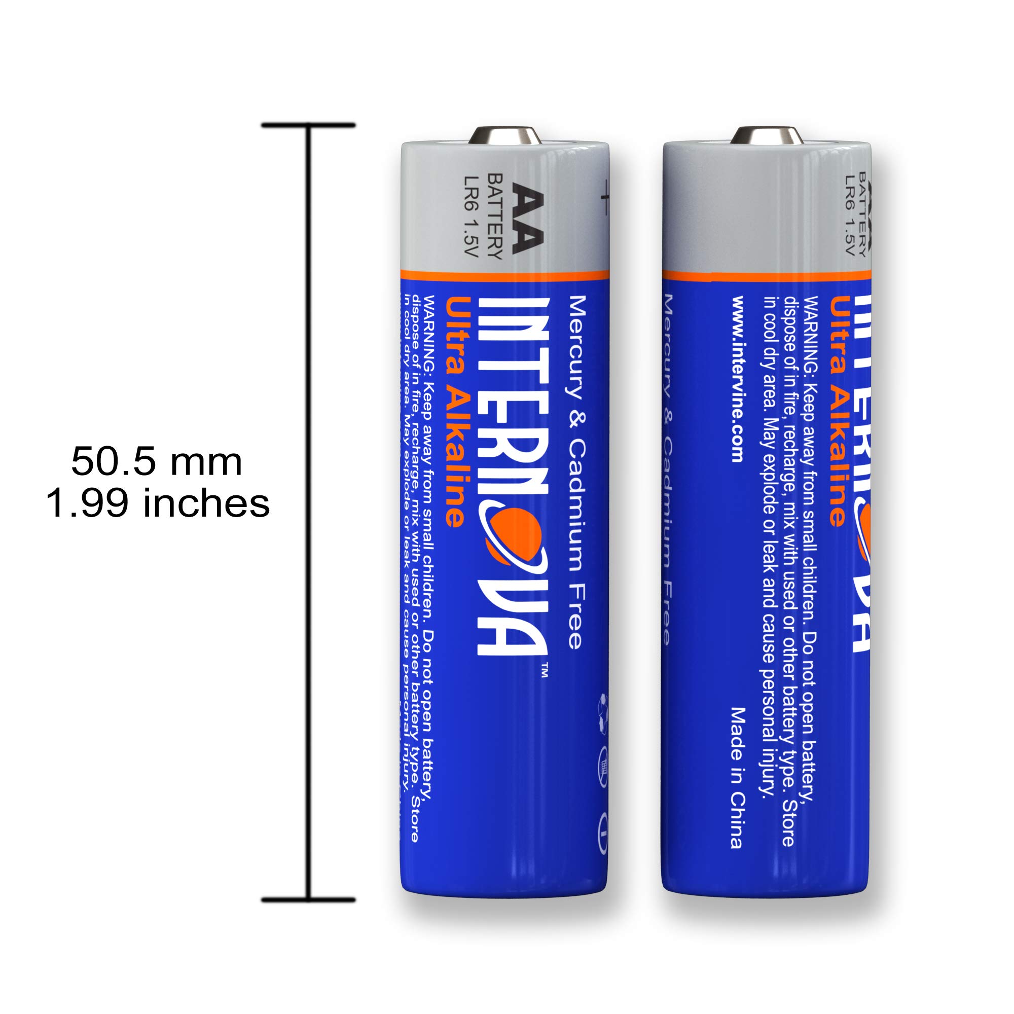 INTERNOVA® AA Batteries 24 Pack+, LR6 1.5V Cell High Performance Alkaline Batteries, Easy to Open Double A 24 Count Pack