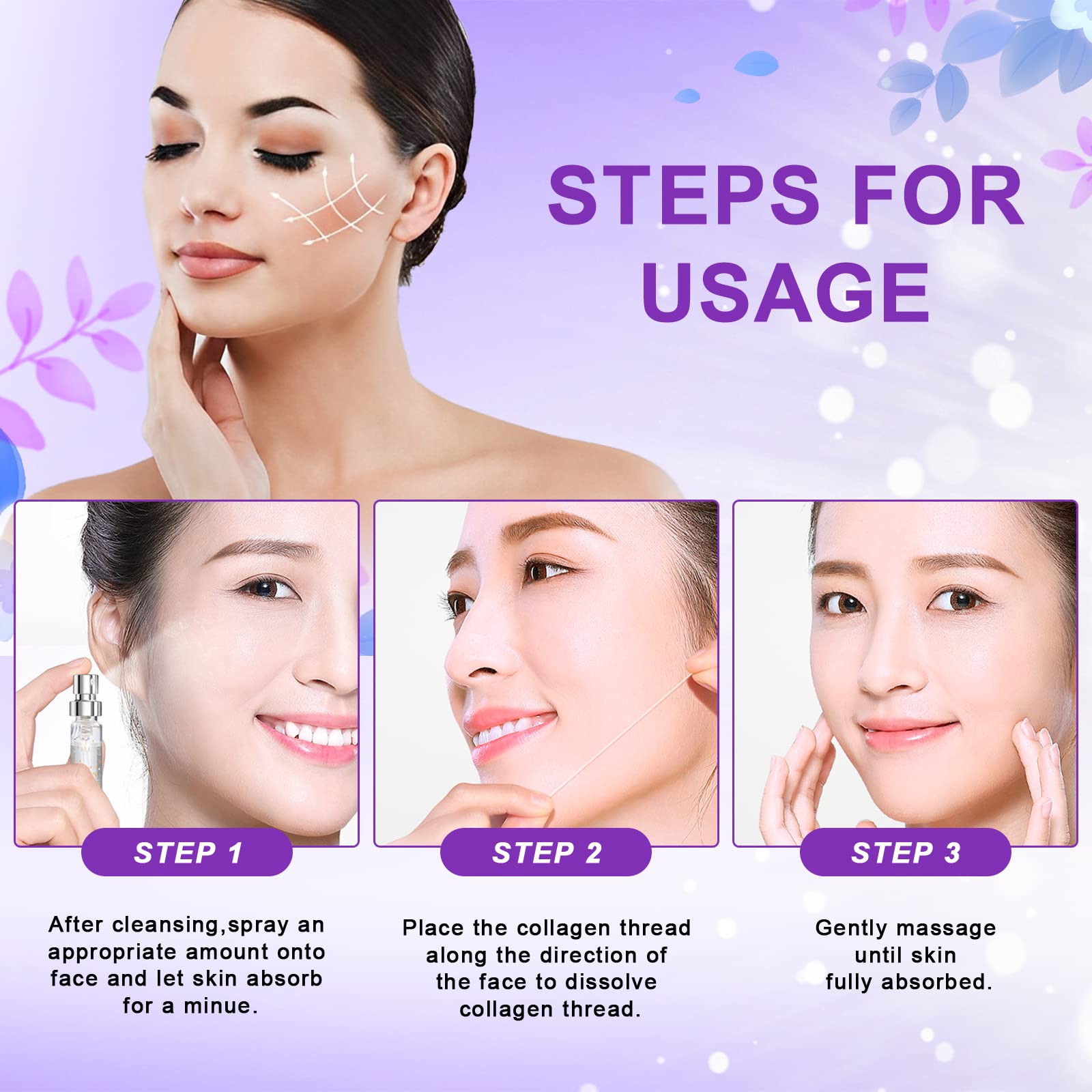 ADAD Platinum Protein Thread Lifting Set,Instalift Protein Thread Lifting Set,Soluble Protein Thread For Face,Absorbable Collagen Serum,Tightens and Lifts Face