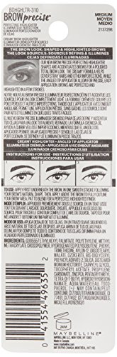 Maybelline New York Brow Precise Perfecting Eyebrow Highlighter, Medium, 0.04 oz.