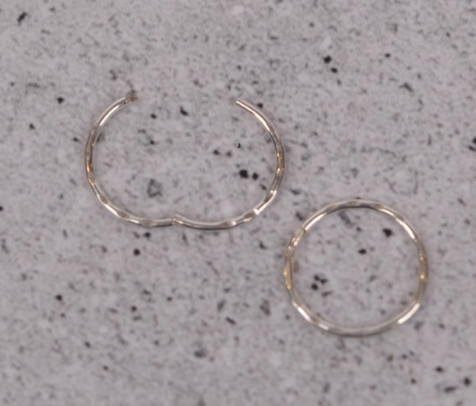 925 Sterling Silver Facet Hoop Earrings - Small Thin Handcrafted