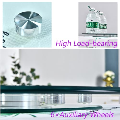8mm Lazy Susan Turntable 28in Round Tabletop Rotating Serving Plate with Swivel Assist System Base,Heavy Duty Tempered Glass Rotating Plate for Kitchen/Parties ( Color : Clear , Size : 110cm(43in) )